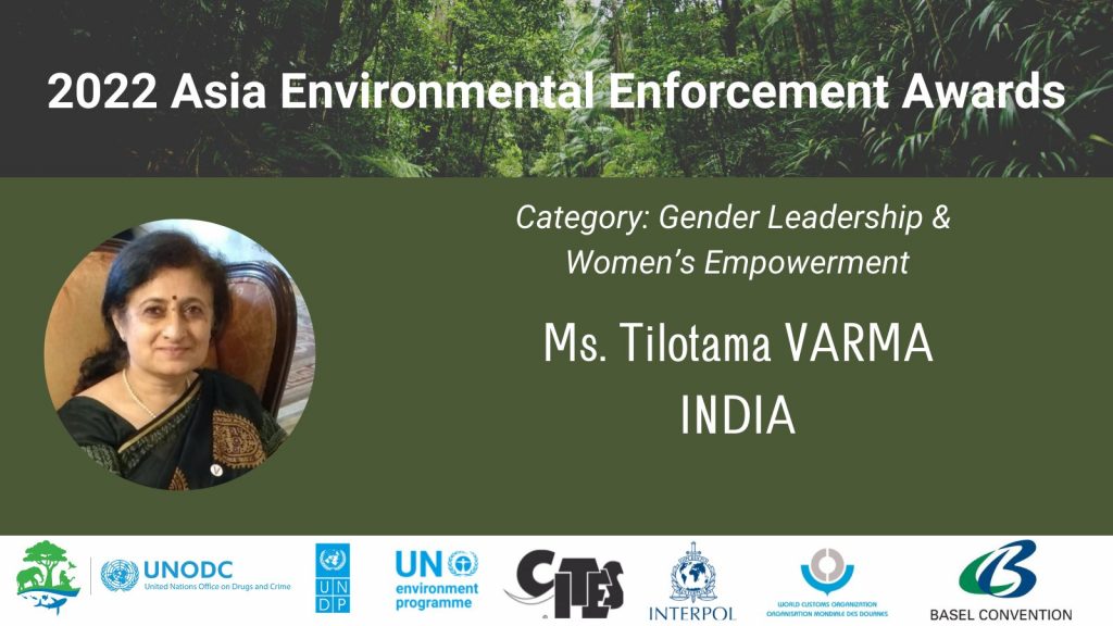 WCCB Chief Tilotama Varma Bags Asia Environmental Enforcement Awards ...